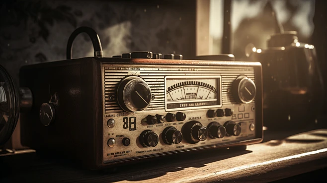 guy-david-harle-quin-an-old-old-wooden-radio-sitting-on-a-table ...