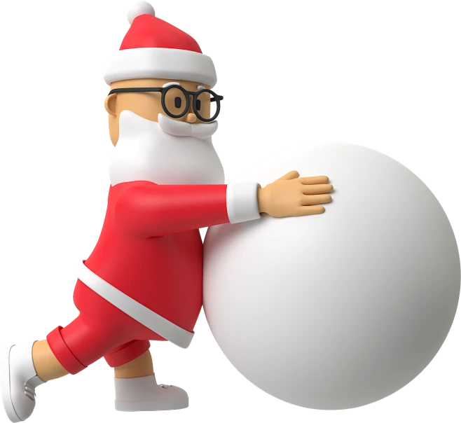santa with snowball_angle-花瓣网