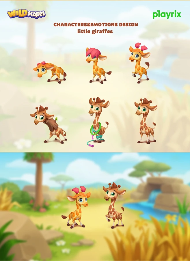 Little animal characters for Wildscapes (Playrix)-花瓣网