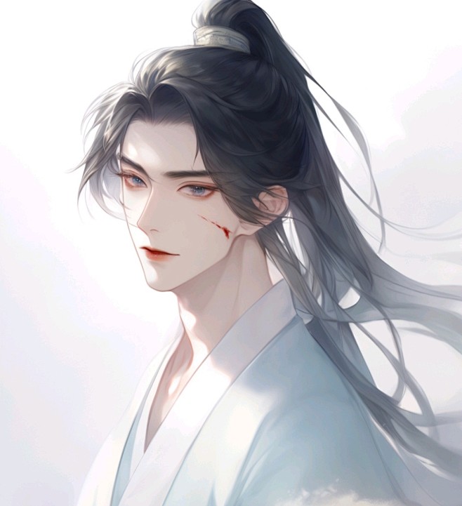 古风二次元头像，古风二次元美男子，古风壁纸，战损，男头像