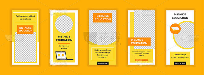 Distance education editable templates set for Inst