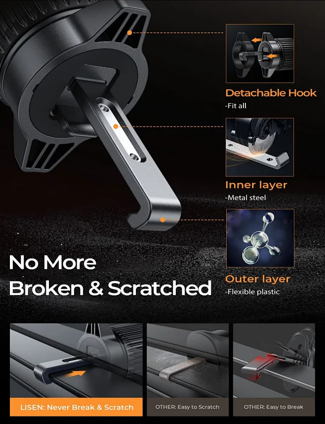 Amazon.com: LISEN Adjustable Phone Mount for Car CD Phone Holder for ...