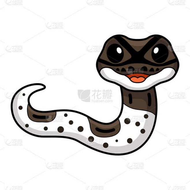 Cute oreo pied ball python卡通的向量图