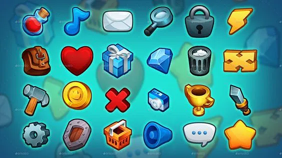 Game UI Icons #Game, #UI, #Icons-花瓣网