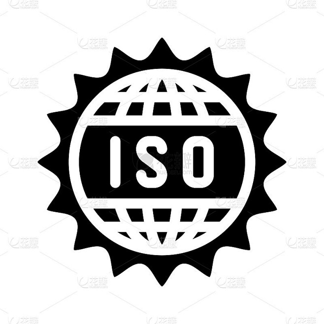 Iso标准字形图标矢量插图