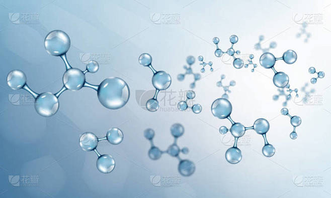 抽象的分子设计。矢量图