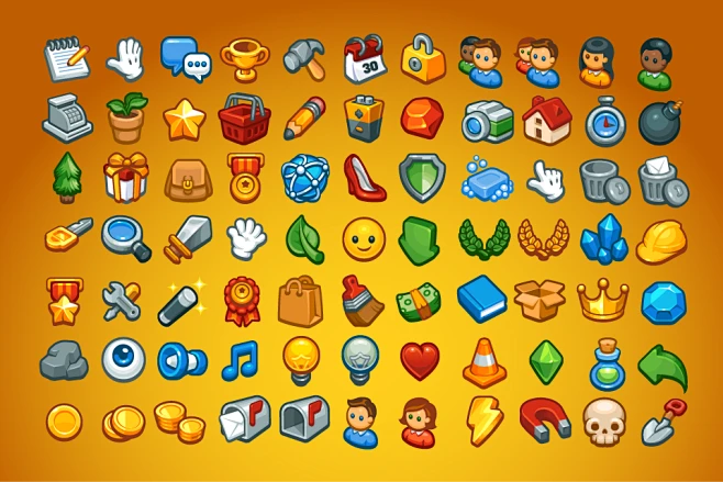 Casual Game Basic Icon Set : This Icon set has all the icons you need ...