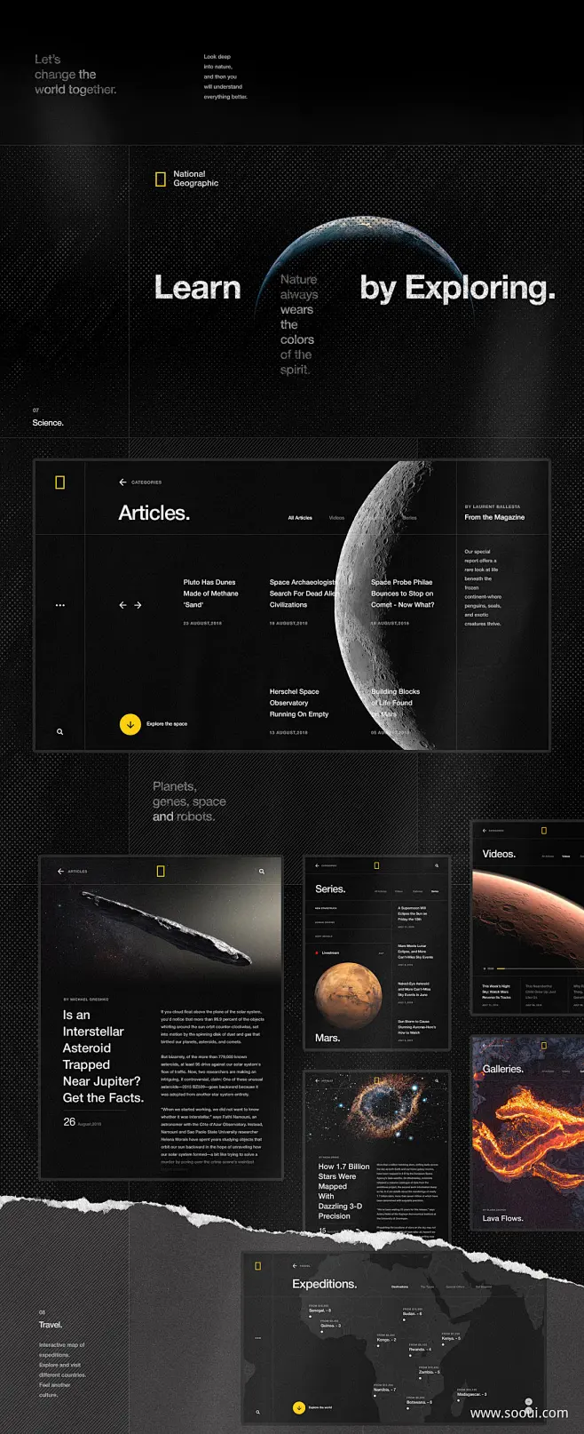 National Geographic World Changing Intuitive WebsiteUI设计作品移动应用界面其他UI首页 ...