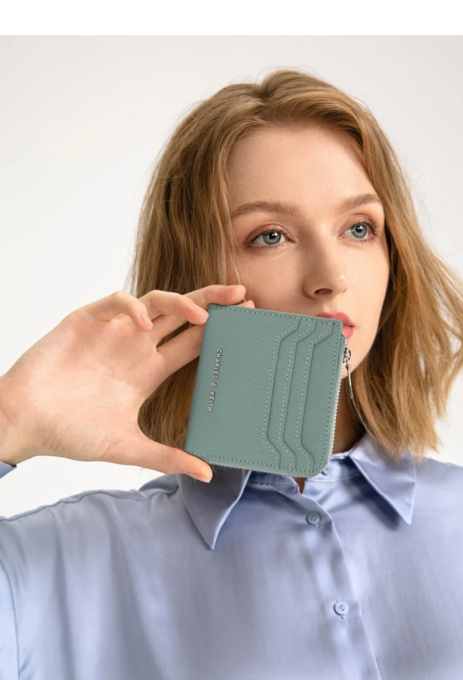 CHARLES＆KEITH2019秋新品CK6-30770417-1纯色简约拉链卡包钱包女-tmall.com天猫-花瓣网