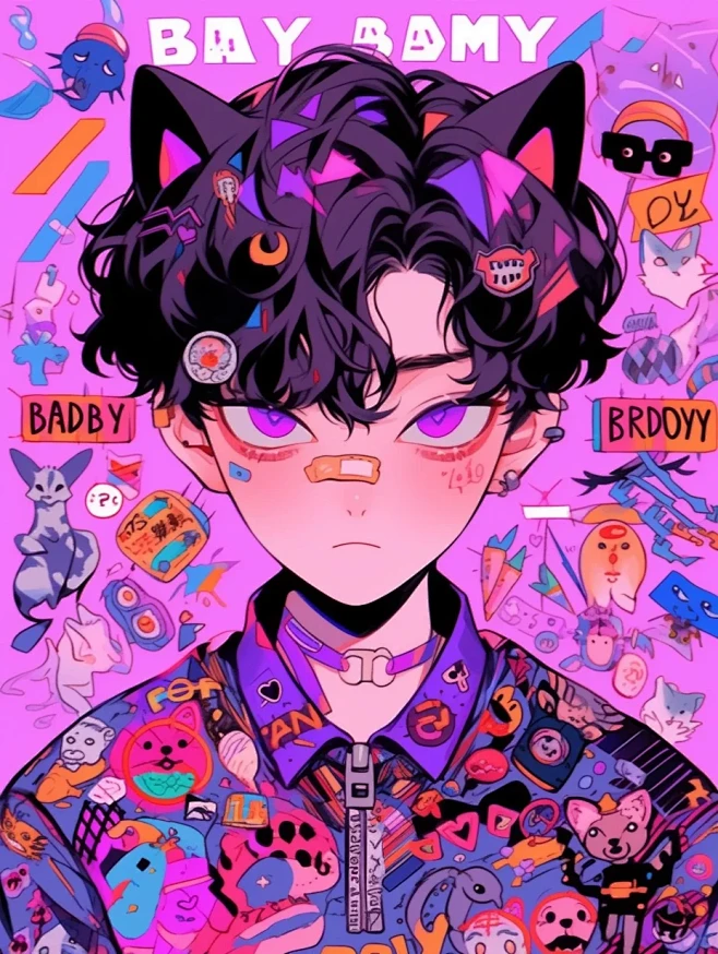 WHOOPS头像｜猫系男友库洛米涂鸦风格