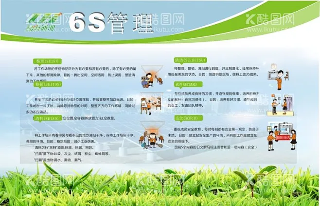 6s管理 - 源文件下载【酷图网】6S,6S管理,8S管理,6S标语,6S宣传展板,6S宣传标语,企业6S标语,企业6S,6S看板,6S宣传板,6S挂图,6S宣传挂图,企业车间标语,车间标语 ...