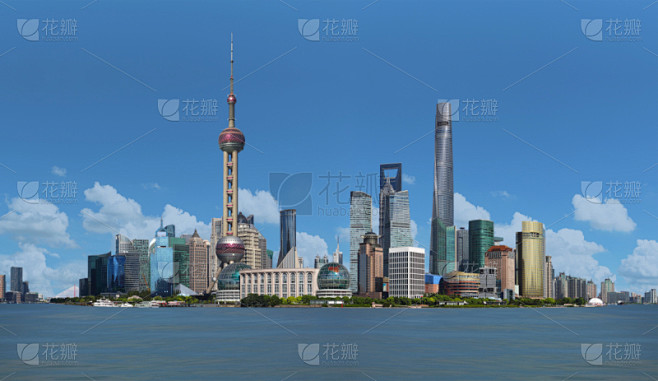 上海,浦东,陆家嘴,水平画幅,无人,蓝色,黄浦江,户外,城市,阶调图片