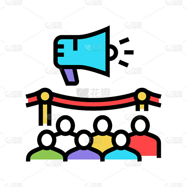 事件介绍彩色图标矢量插图