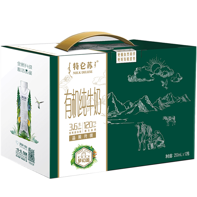 蒙牛旗舰店 特仑苏有机纯牛奶梦幻盖250ml*12包-tmall.com天猫