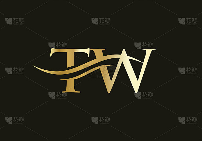 TW的标志。字母组合TW设计矢量标志。TW字母标志设计