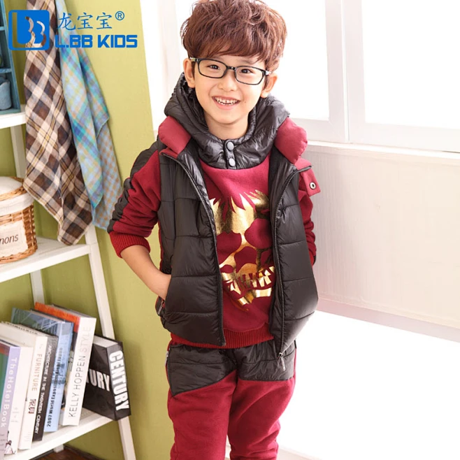 【龙宝宝童装旗舰店】龙宝宝秋冬童装儿童加厚卫衣三件套 男童小孩衣服套装男孩冬装潮#秋冬##男童##儿童##-花瓣网