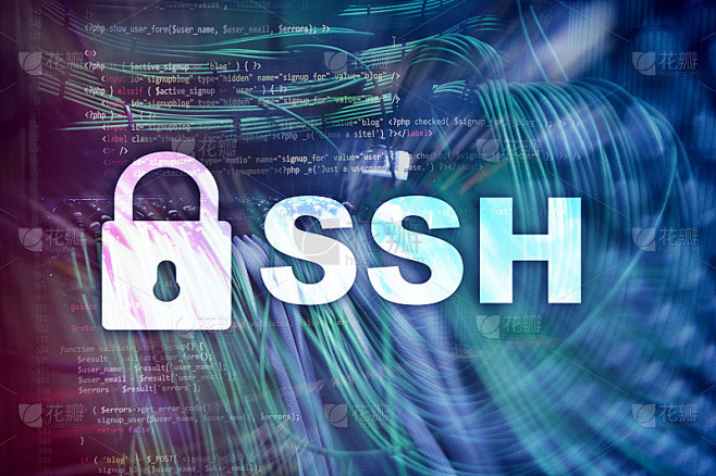 SSH, Secure Shell协议及软件。数据保护、互联网和电信概念。