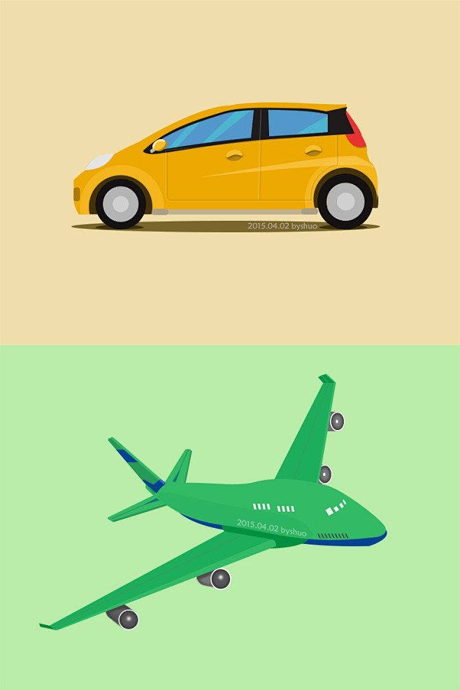 car and airplane