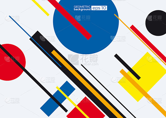 抽象几何彩色矢量背景。马列维奇的《风格的灵感