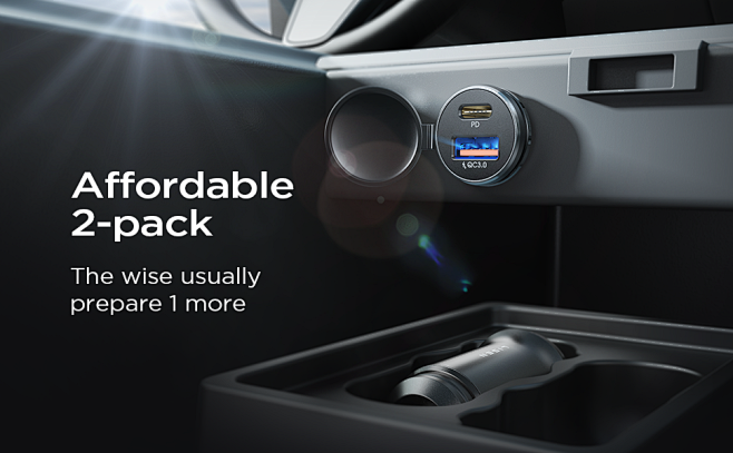 LISEN PD30W+QC18W USB C FAST CAR CHARGER