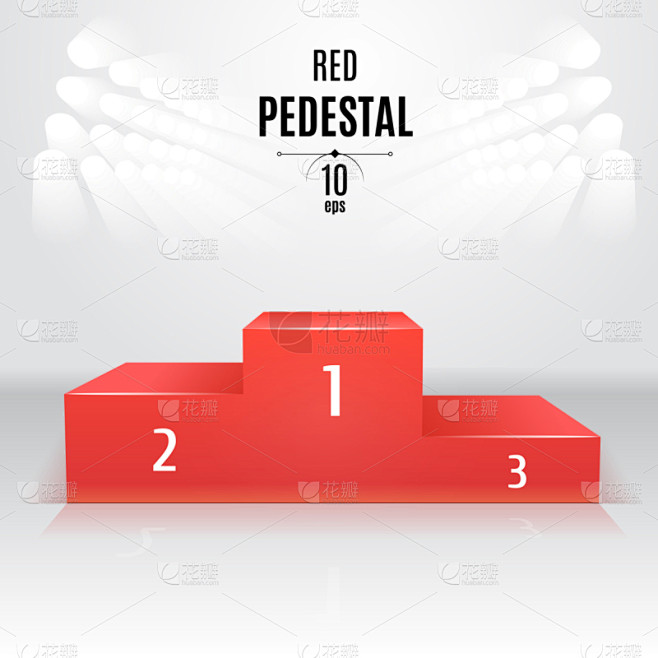 red 3d-pedestal template exhibition place