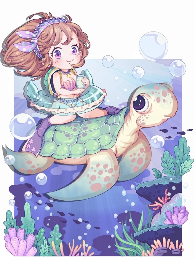 海龟小妹_Irene蜜朵__插画师作品_涂鸦王国gracg.com-花瓣网