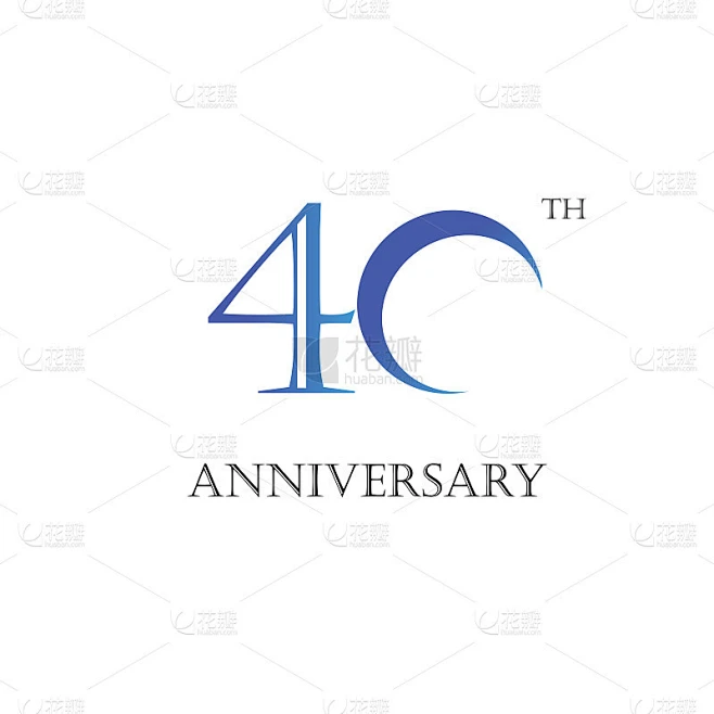 Number 40 vector font alphabet, modern dynamic fla素材-花瓣网