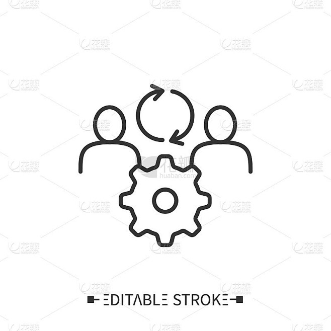 人类协同图标。协作工作