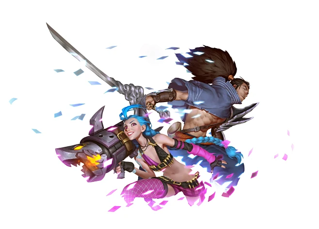 符文之地传说Jinx_Yasuo_LoR_Promo_01-花瓣网