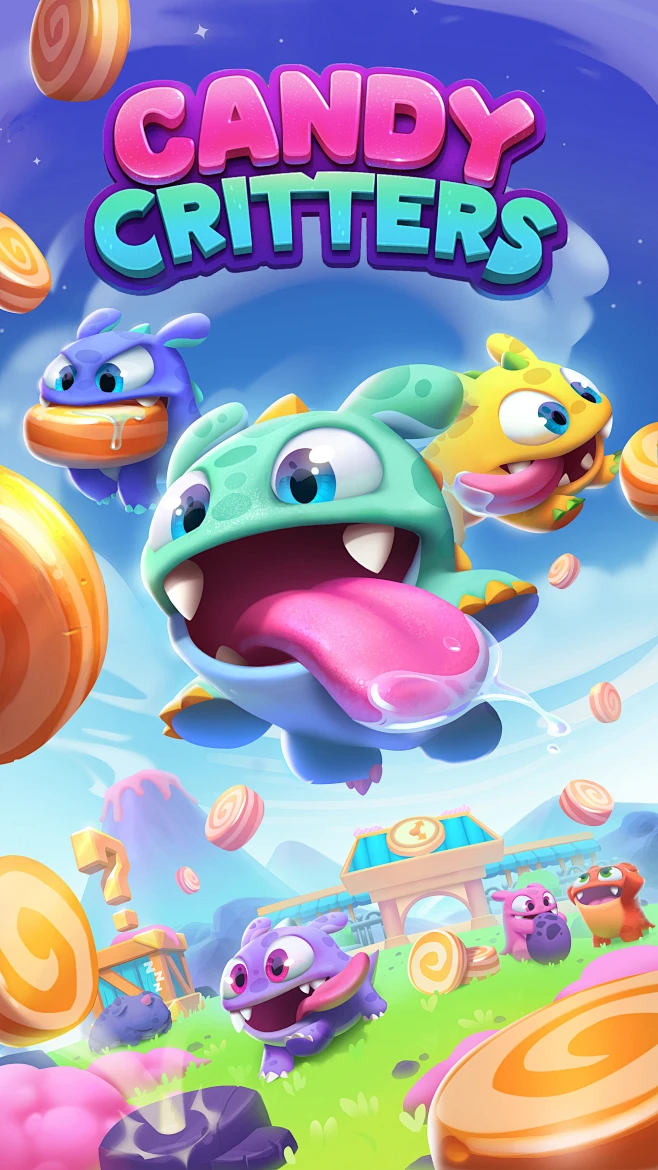 Key Art - Candy Critters: Idle Merge-花瓣网