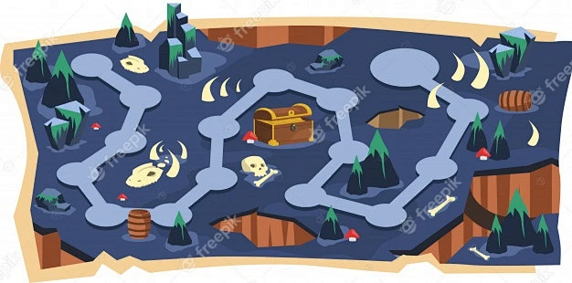 Deadly cave 2d game maps with path and purple land Premium Vector-花瓣网