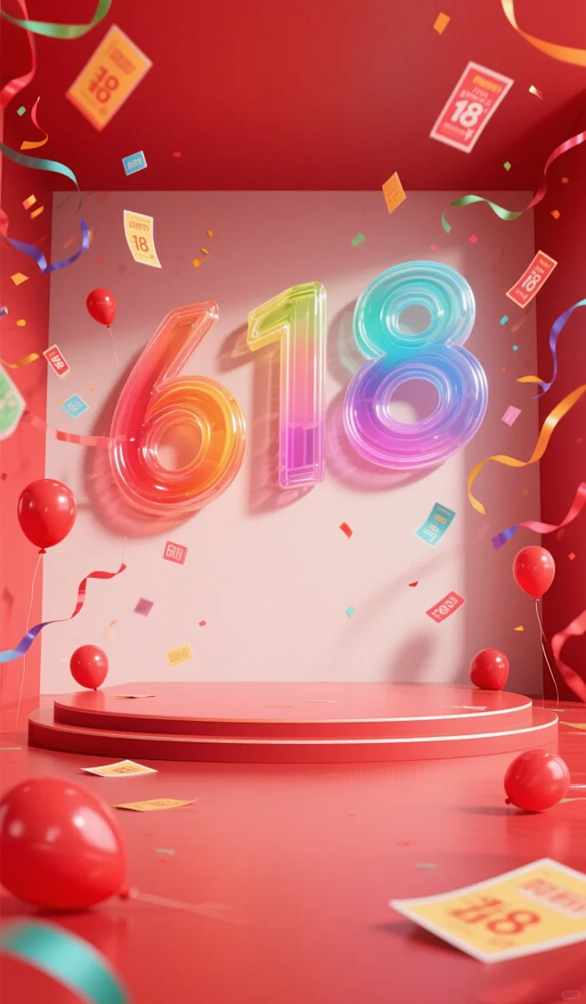 狂欢购｜618红色热闹直播间绿幕背景 - 小红书-花瓣网