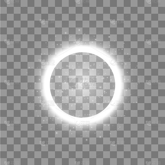 Vector light ring. Round shiny frame with lights d素材-花瓣网