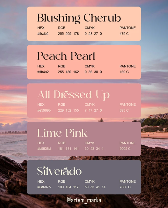 Soft Sunset Hues | Color Palette | Branding Design-花瓣网