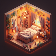 C4D-2.5d-花瓣网|陪你做生活的设计师 | 的小图可能看不清楚_ 今天分享一小部分学生小房间作业大图_ 三节基础课就可以完成一个属于自己的小房间三维视觉设计_#C4D #C4D建模渲染 ...