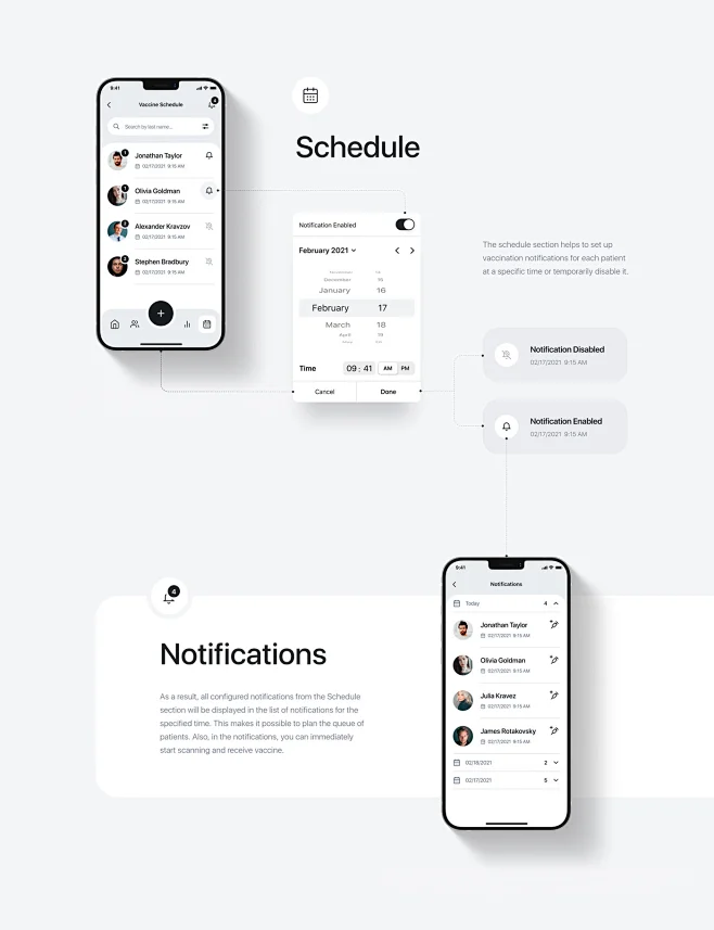 doctors Interface ios medical Mobile app product design UI ux vaccine ...