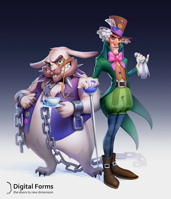 Mad Hatter and Rabbit, Digital Forms : Our vision of heroes of the ...