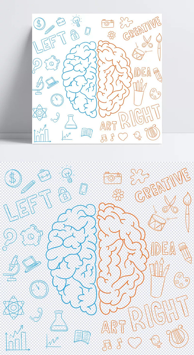 左右大脑智力开发|大脑,人脑,头脑,最强大脑,脑神经,卡通手绘,思维,创造力,想象力,左右脑功能,左右脑开发,智力开发,其他元素