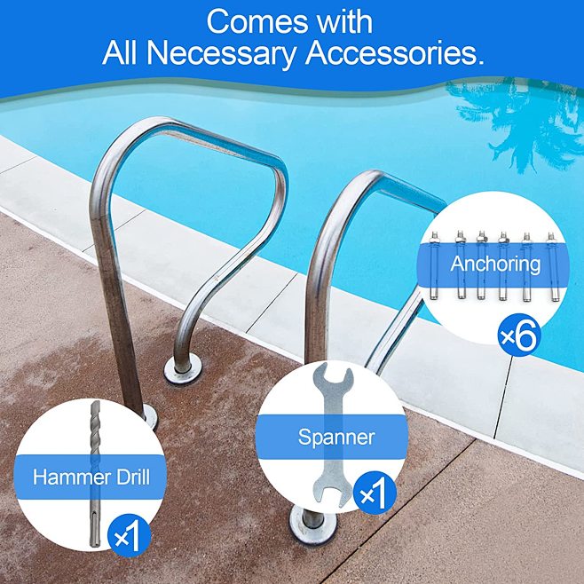 Amazon.com: Frantie Swimming Pool Handrail for Inground Pools, 32" X 32 ...