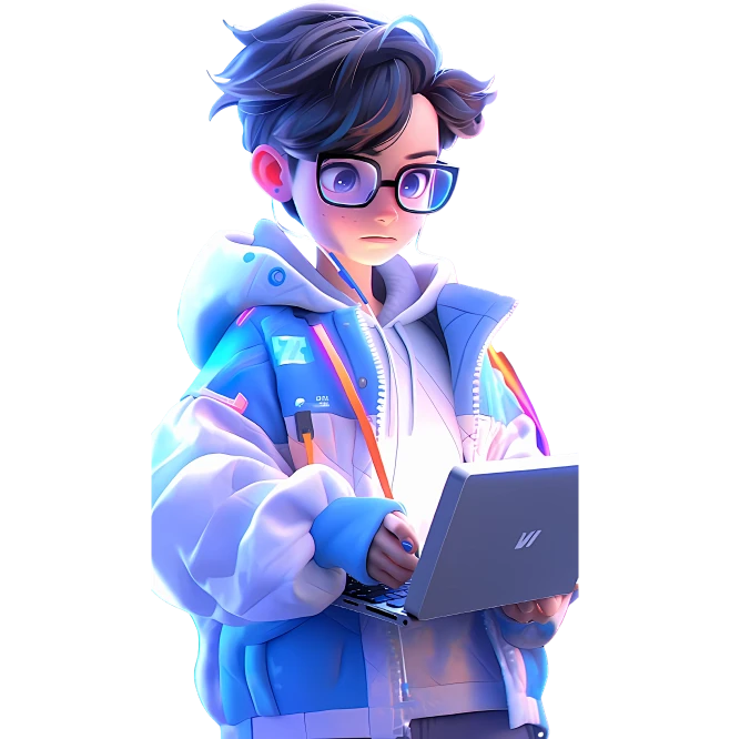 建模-c4d-AI -3D-人物-蓝色-png-元素-电脑-科技-花瓣网