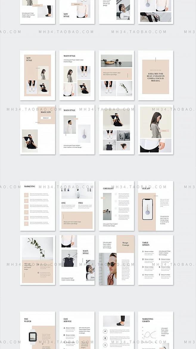 【PPT-1583】MAON欧美竖版A4时尚手机软装人像视觉杂志风PPT模板-淘宝网-花瓣网