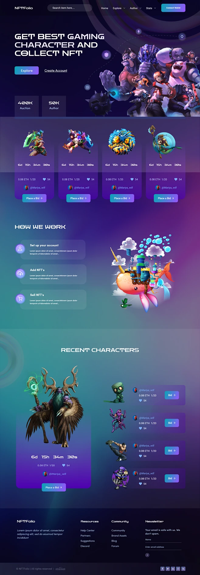 Dribbble - NFT Landing Page.png by Attractive UI-花瓣网
