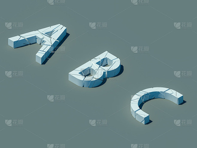 3D ABC破碎的字母