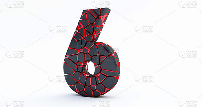 broken Number isolated on white background (Number