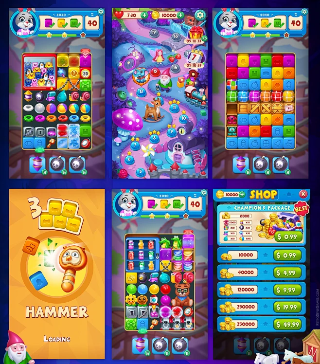 Toy Tap Fever – Match-3 Game Icons Art (Toon Blast) : Full artwork ...