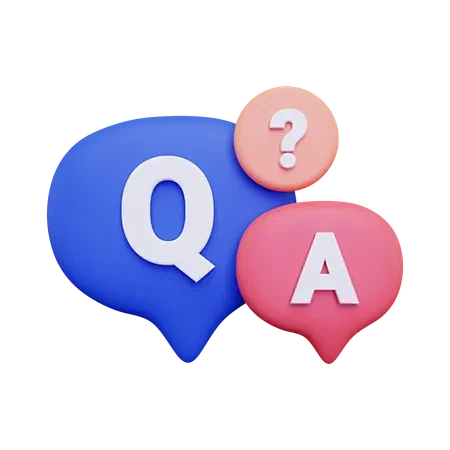 Question and Answer 3D Illustration-花瓣网