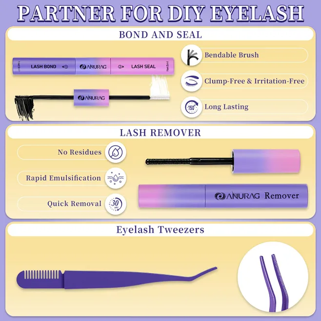 Amazon.com: ANURAG Lash Clusters Kit 9-17mm 120PCS Fairy Lash Clusters ...