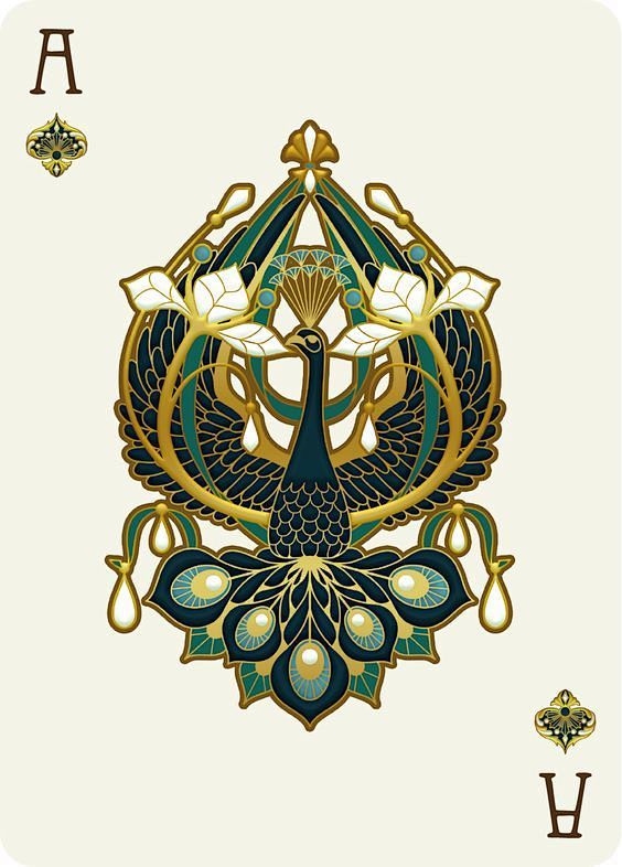 Nouveau BIJOUX Ace of Spades - playing cards art, game, playing cards ...