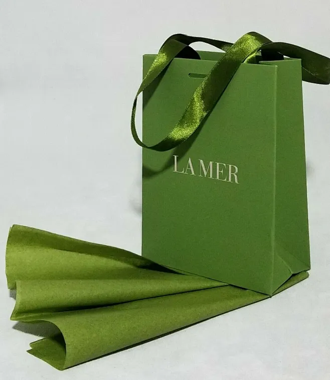 La Mer EMPTY Limited Edition Moss Green Small Paper Gift Bag & 1 sheet ...