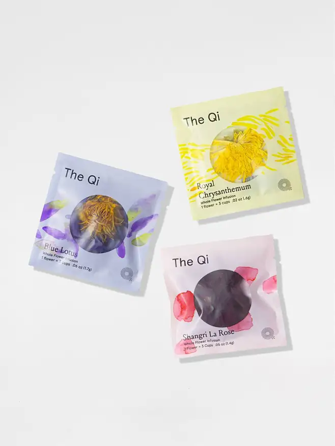 The Qi Floral Tasting Collection - Set of Three Whole Flower Teas ...